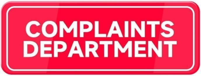 Acrylic Plastic Signs 3x8 Inch Complaints Department Sign For Entry ...
