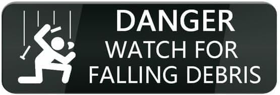 Acrylic Plastic Signs 3x8 Inch Danger Watch For Falling Debris Fade ...