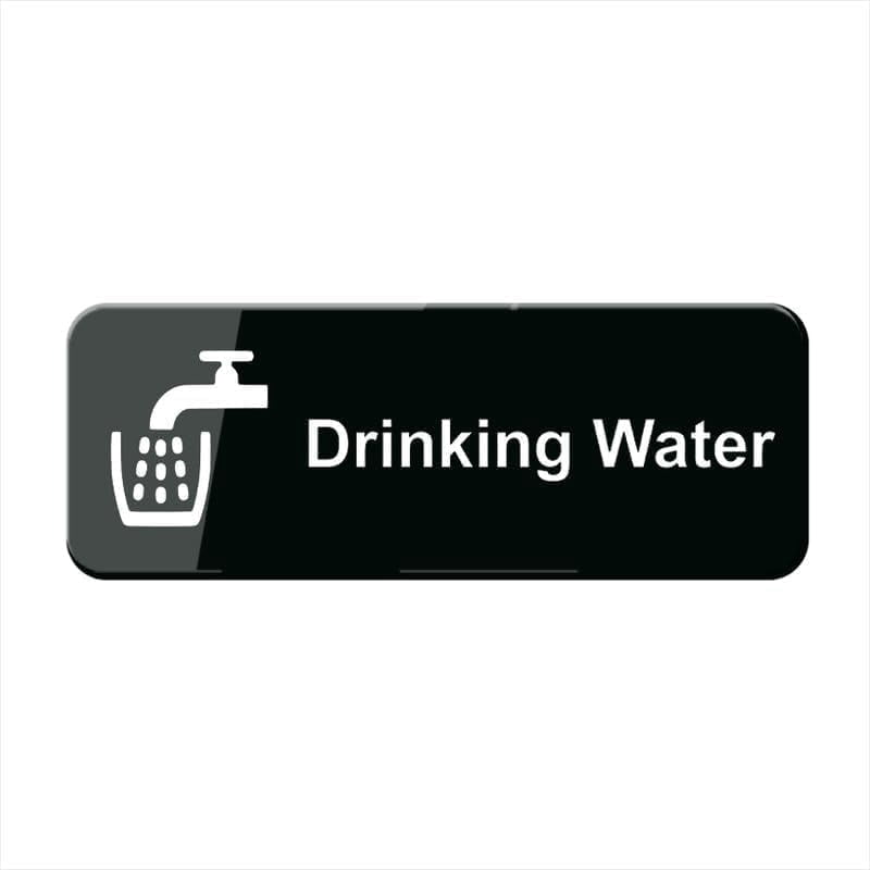 Acrylic Plastic Signs 3x8 Inch Drinking Water Tap Sign Black And White ...