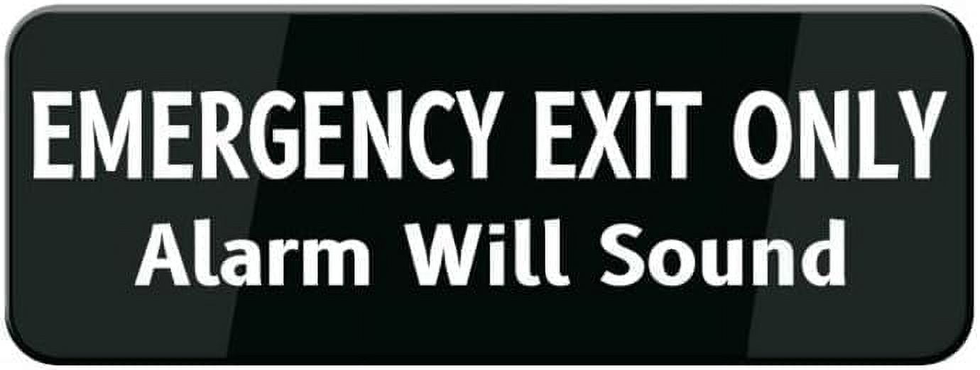 Acrylic Plastic Signs 3x8 Inch Emergency Exit Only Alarm Will Sound Signes Acrylic Warning Sign ...