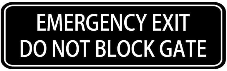 Acrylic Plastic Signs 3x8 Inch Emergency Exit Do Not Block Gate Sign ...