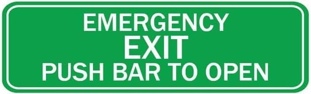 Acrylic Plastic Signs 3x8 Inch Emergency Exit Push Bar To Open Sign For ...