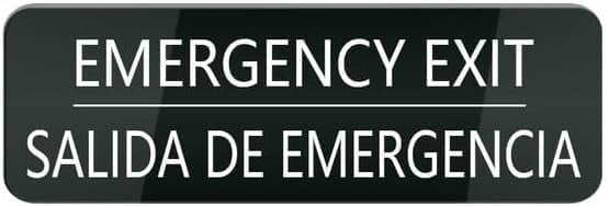 Acrylic Plastic Signs 3x8 Inch Emergency Exit Salida De Emergencia Sign ...