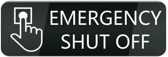 Acrylic Plastic Signs 3x8 Inch Emergency Shut Off Sign For Front Door ...