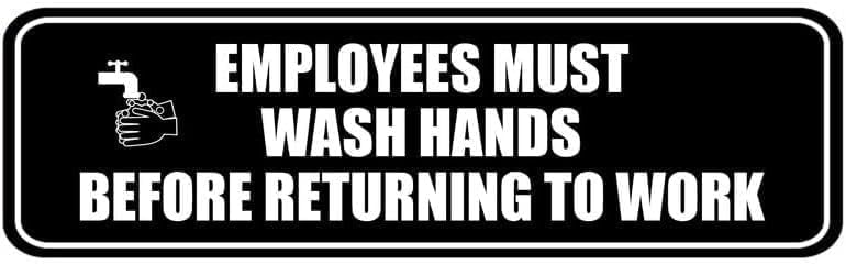 Acrylic Plastic Signs 3x8 Inch Employees Must Wash Hands Before ...
