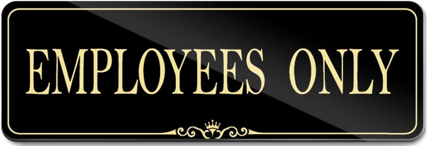 Acrylic Plastic Signs 3x8 Inch Employees Only Sign Acrylic Self Stick ...