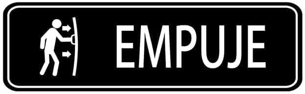 Acrylic Plastic Signs 3x8 Inch Empuje Acrylic Sign For Office Door Wall ...