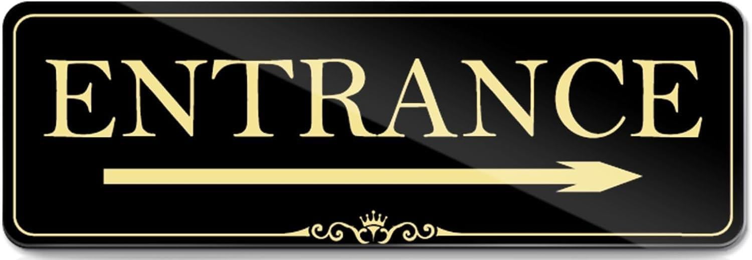 Acrylic Plastic Signs 3x8 Inch Entrance Sign Right Arrow Acrylic Self ...