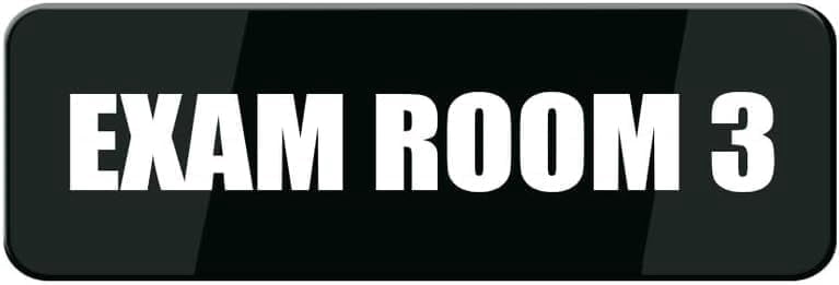 Acrylic Plastic Signs 3x8 Inch Exam Room 3 Sign For Door Or Wall Quick ...