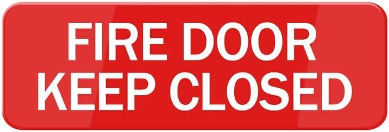Acrylic Plastic Signs 3x8 Inch Fire Door Keep Closed Sign Signage White ...