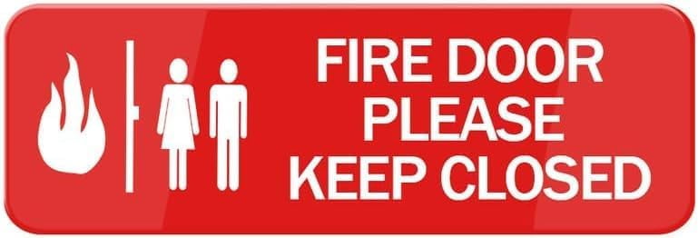 Acrylic Plastic Signs 3x8 Inch Fire Door Please Keep Closed Sign For ...