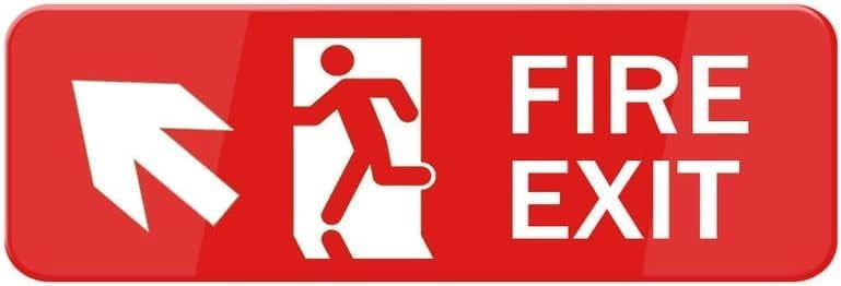 Acrylic Plastic Signs 3x8 Inch Fire Exit Sign For Door Red And White ...