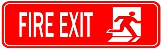 Acrylic Plastic Signs 3x8 Inch Fire Exit Sign For House Door Plastic ...
