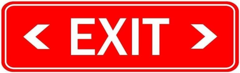 Acrylic Plastic Signs 3x8 Inch Fire Exit White With Icon Small Sign ...