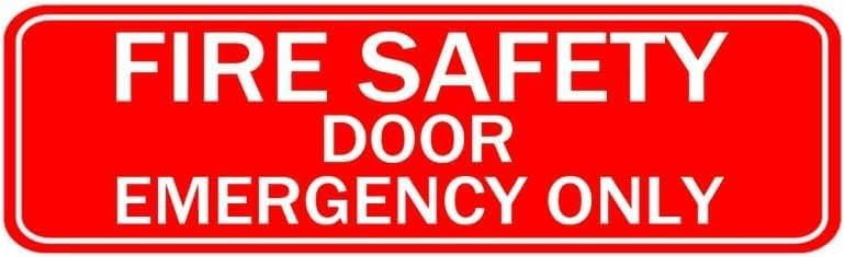 Acrylic Plastic Signs 3x8 Inch Fire Safety Door Emergency Only Small ...