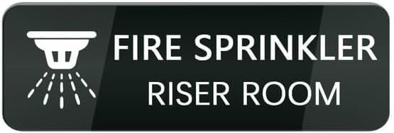 Acrylic Plastic Signs 3x8 Inch Fire Sprinkler Riser Room Fade Resisting ...