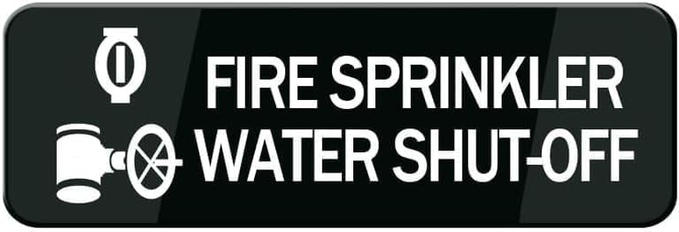 Acrylic Plastic Signs 3x8 Inch Fire Sprinkler Water Shut Off Sign For ...