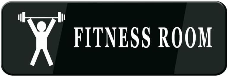 Acrylic Plastic Signs 3x8 Inch Fitness Room Sign For Door Black And ...