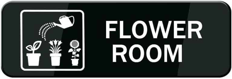 Acrylic Plastic Signs 3x8 Inch Flower Room Sign Stickers Acrylic Plaque ...