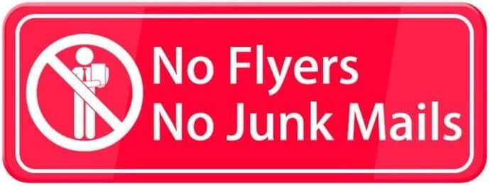 Acrylic Plastic Signs 3x8 Inch No Flyers No Junk Mails Wall Or Door ...