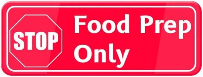 Acrylic Plastic Signs 3x8 Inch Food Prep Only Sign Self Sign For Door ...