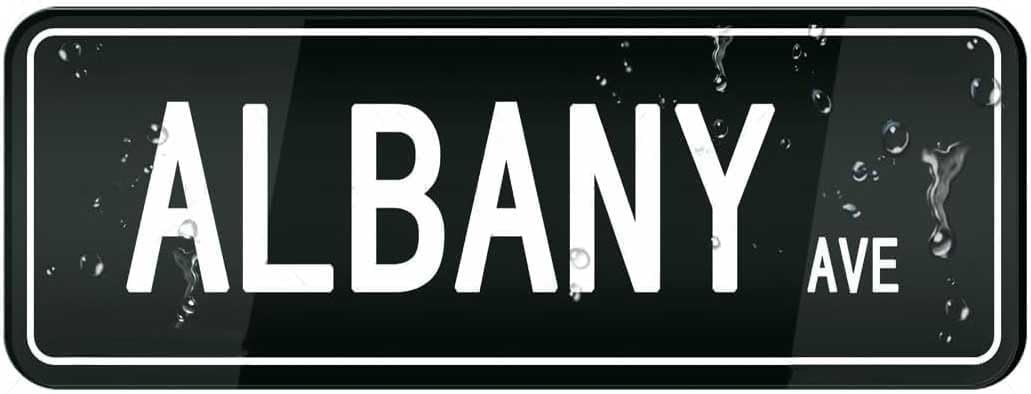 Acrylic Plastic Signs 3x8 Inch For Wall Albany Ave Self Adhesives Sign ...