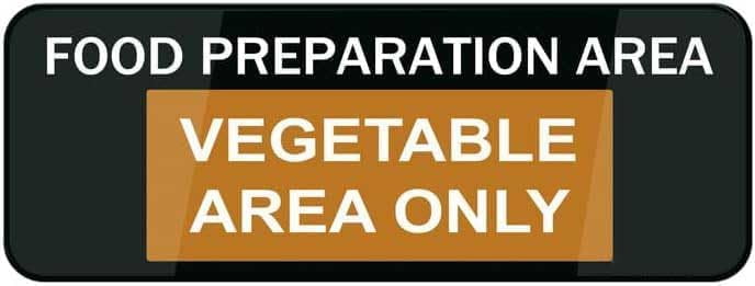 Acrylic Plastic Signs 3x8 Inch For Wall Food Preparation Vegetable Area ...