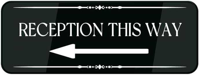 Acrylic Plastic Signs 3x8 Inch For Wall Reception This Way Left Arrow ...