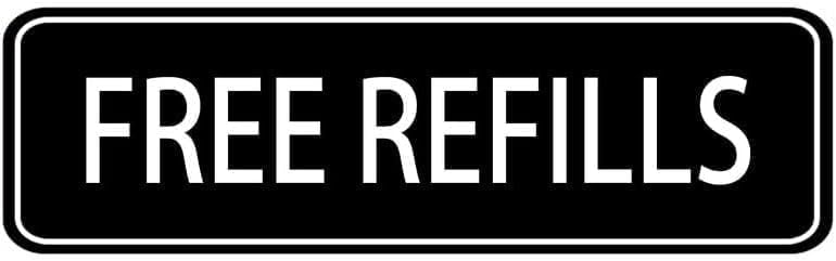 Acrylic Plastic Signs 3x8 Inch Free Refills Sign Black Acrylic Sign ...