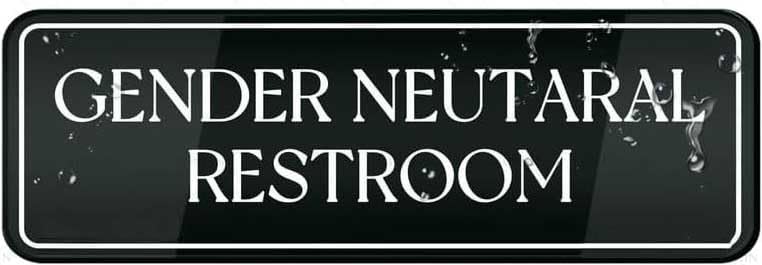 Acrylic Plastic Signs 3x8 Inch Gender Neutral Restroom Sign Rounded ...