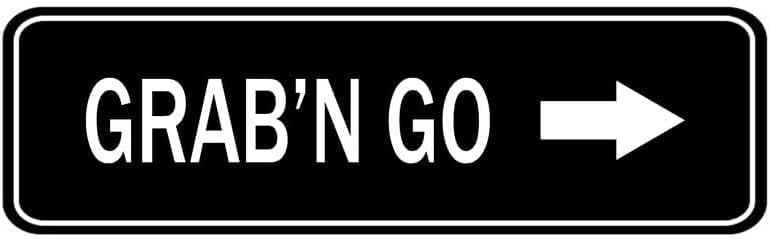 Acrylic Plastic Signs 3x8 Inch Grab'N Go Sign Black Acrylic Sign Self ...