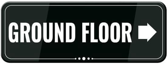 Acrylic Plastic Signs 3x8 Inch Ground Floor Arrow Right Sign Self Sign ...