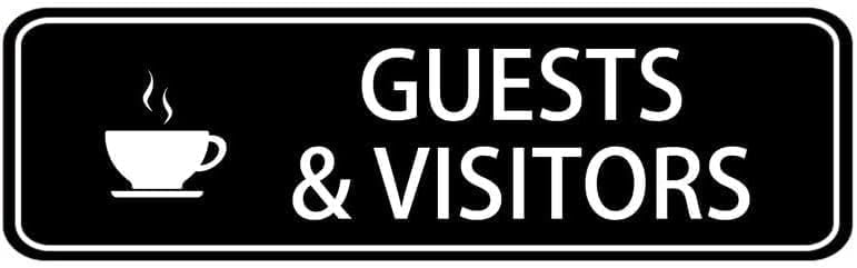 Acrylic Plastic Signs 3x8 Inch Guests & Visitors Acrylic Sign For Home ...