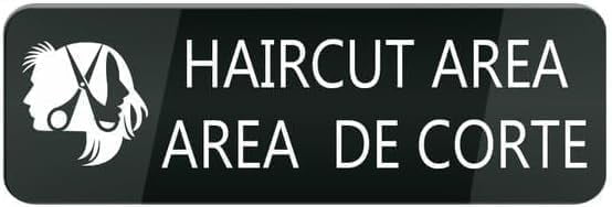 Acrylic Plastic Signs 3x8 Inch Haircut Area Area De Corte Sign For ...
