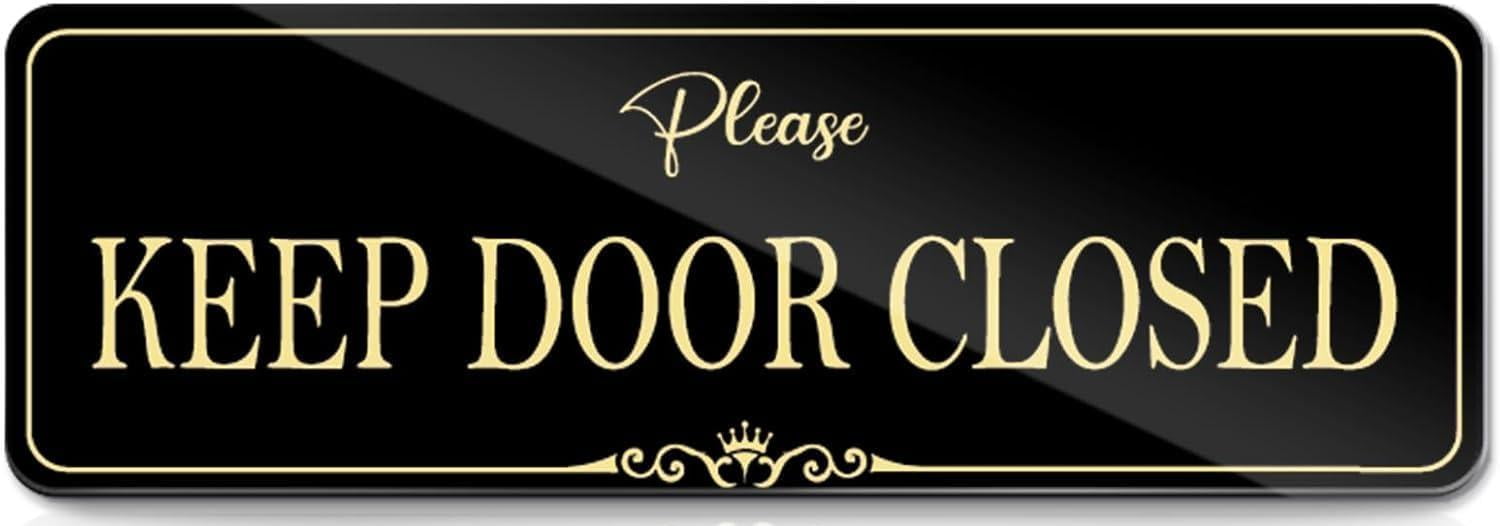 Acrylic Plastic Signs 3x8 Inch Keep Door Closed Acrylic Sign Self Stick ...