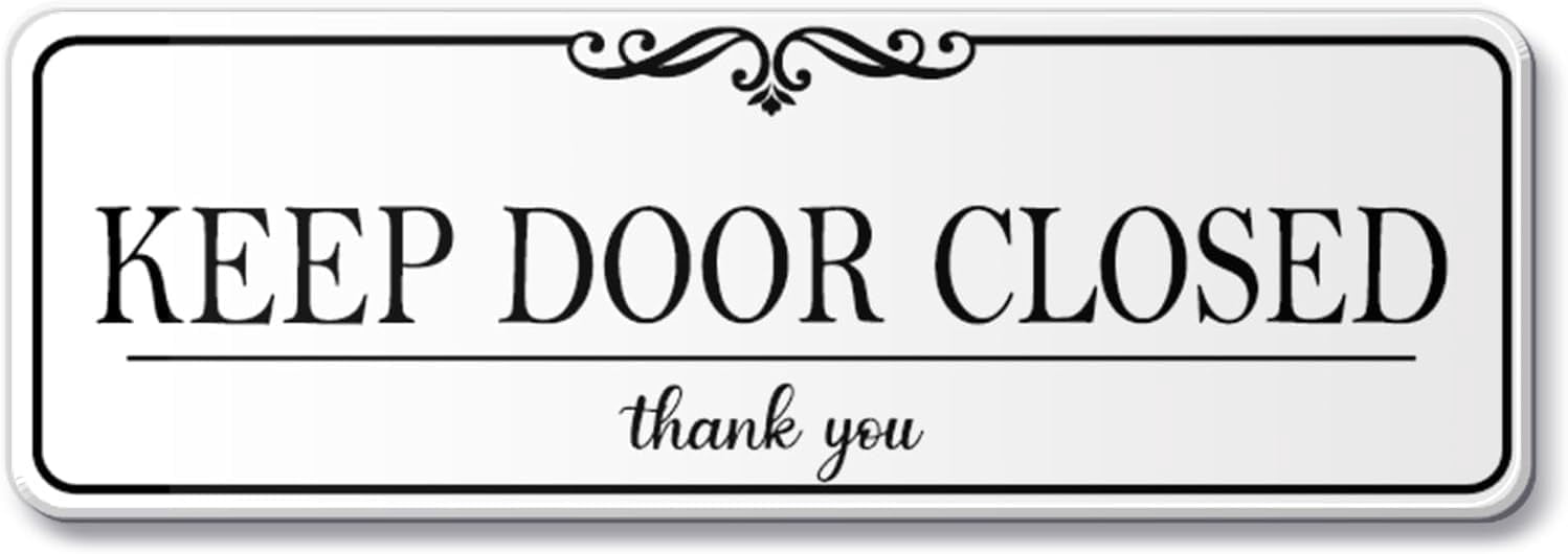 Acrylic Plastic Signs 3x8 Inch Keep Door Closed Sign Acrylic Self Stick ...