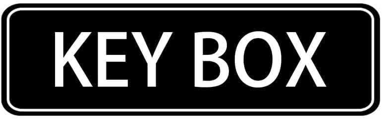 Acrylic Plastic Signs 3x8 Inch Key Box Sign Black Self Stick Door Wall ...