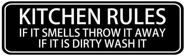 Acrylic Plastic Signs 3x8 Inch Kitchen Rules If It Smells Throw It Away ...