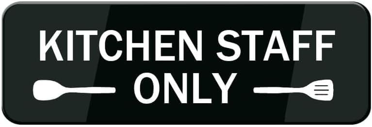 Acrylic Plastic Signs 3x8 Inch Kitchen Staff Only Sign For House Home ...