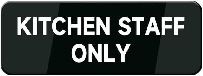 Acrylic Plastic Signs 3x8 Inch Kitchen Staff Only Self Sign For Door Or ...