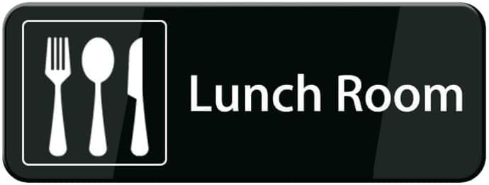 Acrylic Plastic Signs 3x8 Inch Lunch Room Door Sign Highly Visible ...