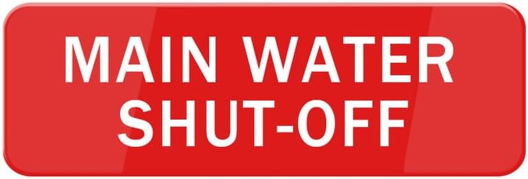 Acrylic Plastic Signs 3x8 Inch Main Water Shut Off Sign For Door Or ...
