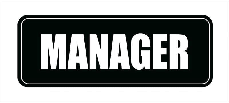 Acrylic Plastic Signs 3x8 Inch Manager Acrylic Sign Plaque For Door ...