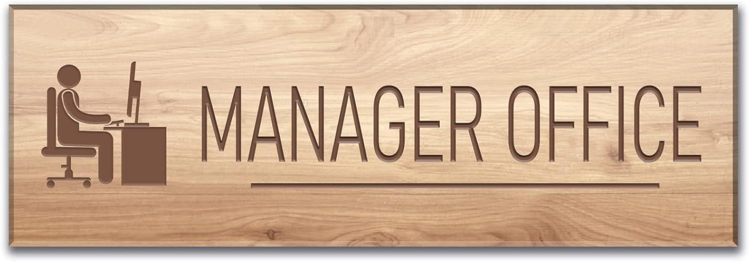Acrylic Plastic Signs 3x8 Inch Manager Office Door Sign Acrylic Self ...