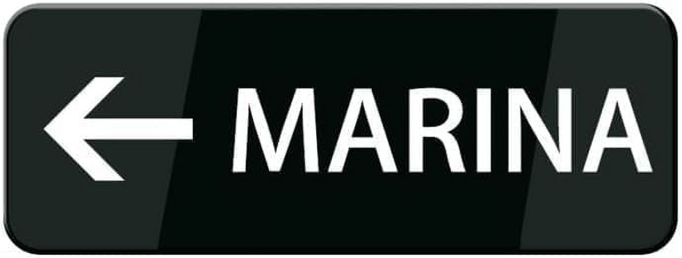 Acrylic Plastic Signs 3x8 Inch Marina With Left Arrow Sign Acrylic ...