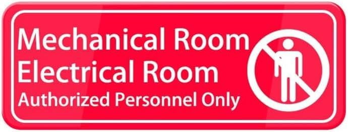 Acrylic Plastic Signs 3x8 Inch Mechanical Room Electrical Room ...