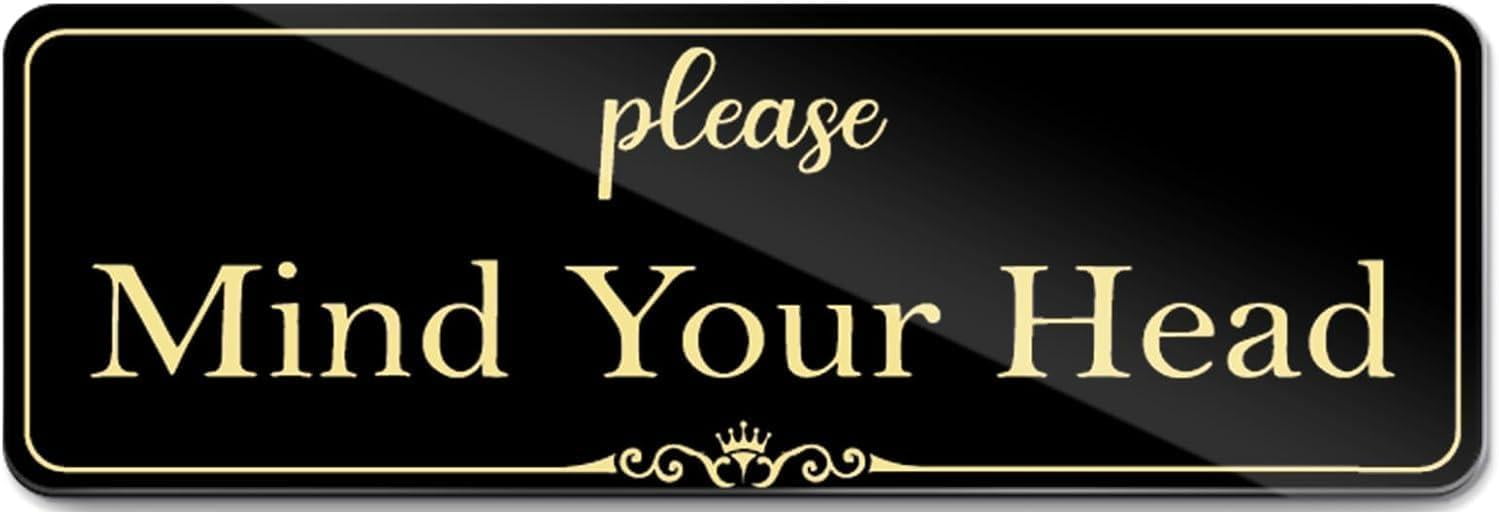 Acrylic Plastic Signs 3x8 Inch Mind Your Head Sign Acrylic Door Wall ...