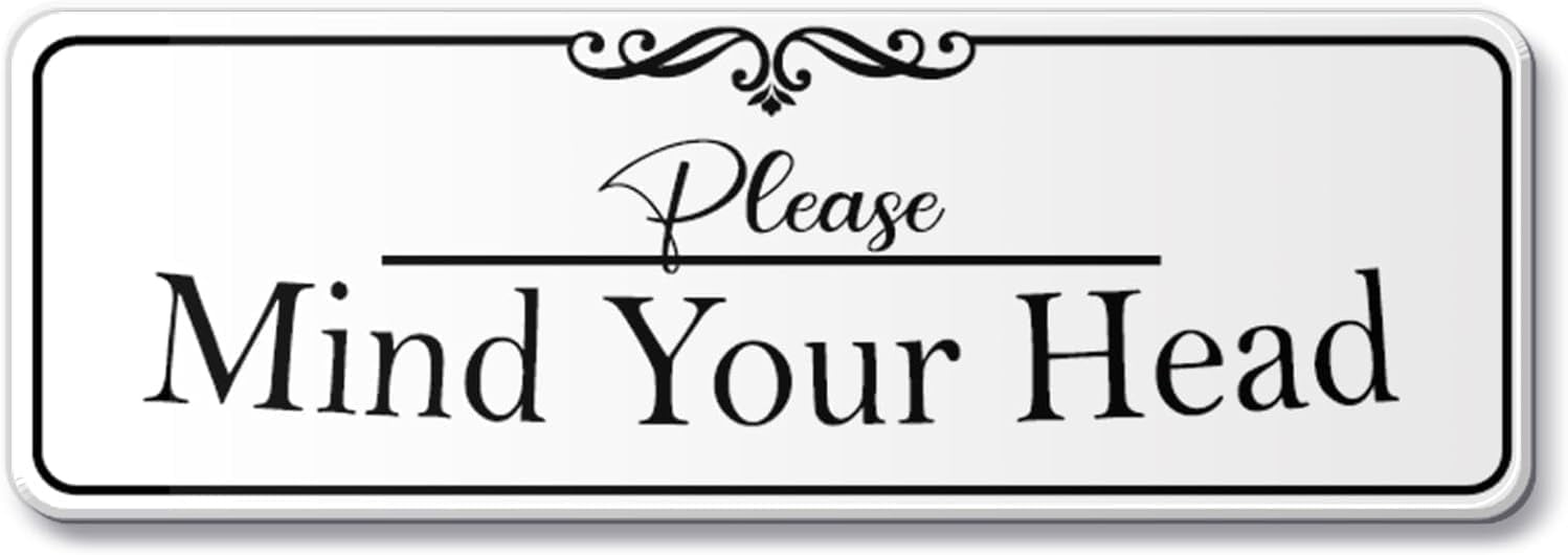 Acrylic Plastic Signs 3x8 Inch Mind Your Head Sign Acrylic Self Stick ...