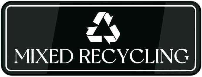 Acrylic Plastic Signs 3x8 Inch Mixed Recycling Wall Or Door Sign For ...