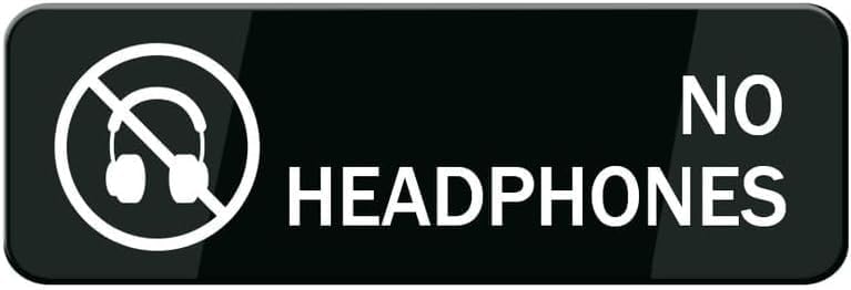 Acrylic Plastic Signs 3x8 Inch No Headphones Sign For House Home And ...